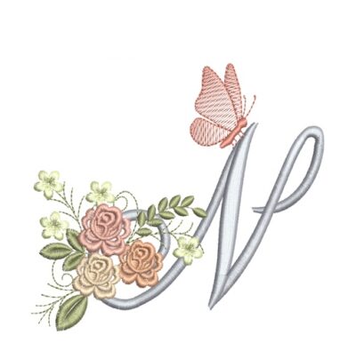 Matriz de Bordado Letra N Cursivo - Bordando Na Prática